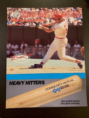 1986 Cincinnati Reds Scorecard Pete Rose cover unscored nm-mt | eBay