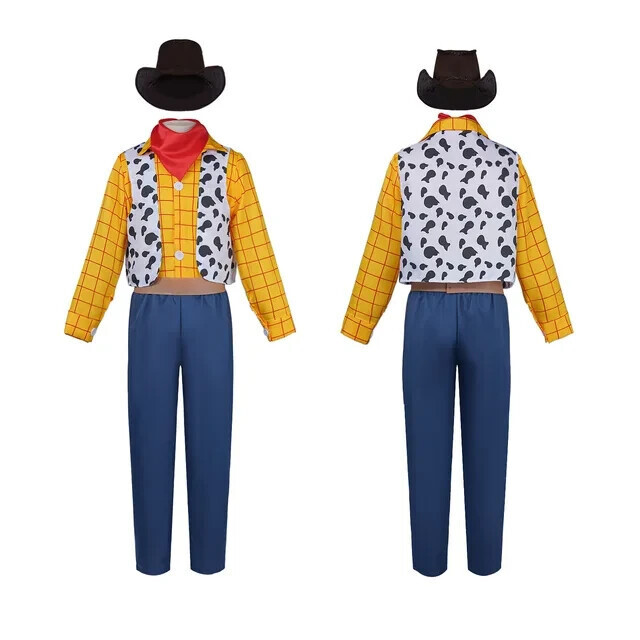 Toy Story Woody Halloween Cosplay Costume Cowboy Men's Cloth Outfit ...