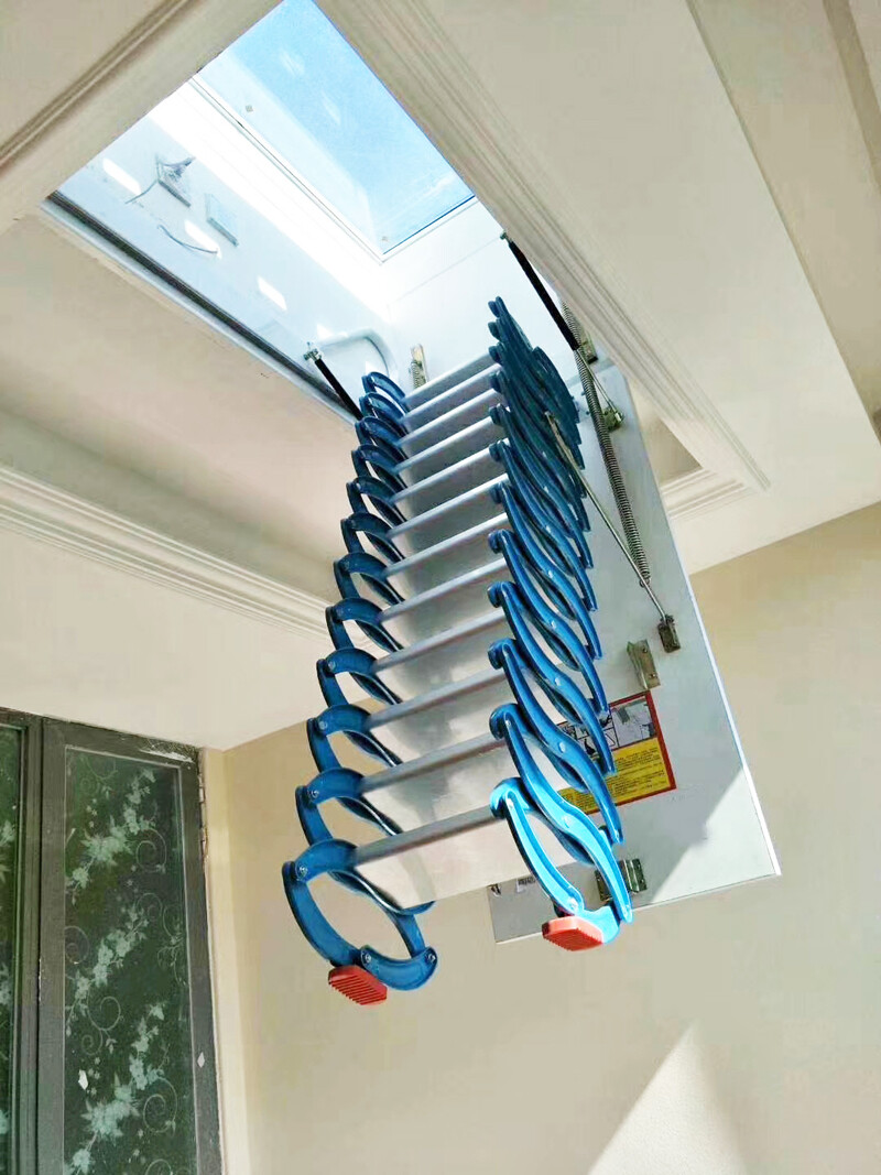 Attic Ceiling Ladder Blue Loft Wall Ladder Stairs with Height 9.8ft ...
