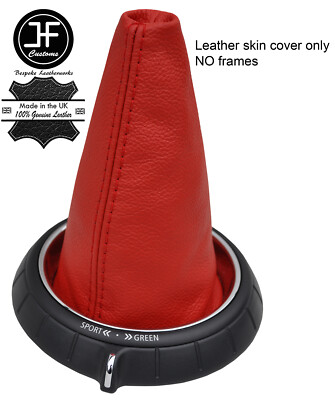 RED REAL LEATHER MANUAL SHIFT BOOT FOR BMW MINI COOPER F55 F56 2014 ...
