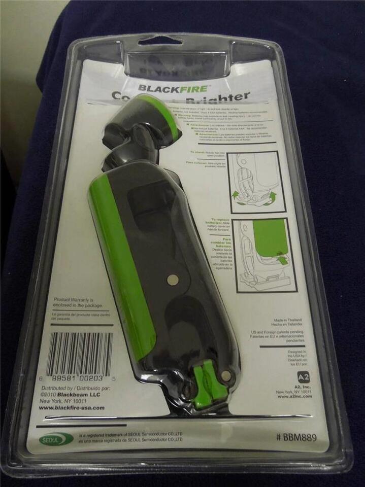 Blackfire BBM889 Clamplight Junior LED Flashlight Clamp Pivots Green ...