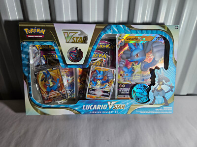 Pokemon TCG Lucario VStar Premium Collection Box - Factory Sealed (6 ...