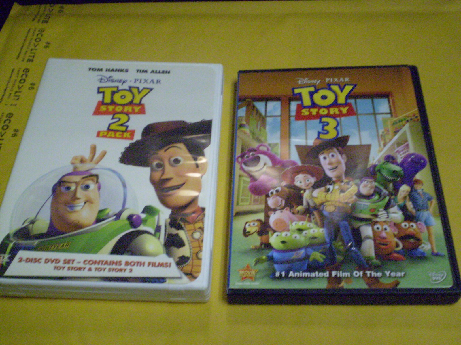 (3) Disney Pixar Toy Story DVD Lot: Toy Story 1, 2 & 3 Tom Hanks Tim ...