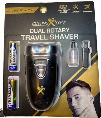 Cutting Edge Dual Rotary Travel Shaver, Stainless Steel Blades, Battery ...
