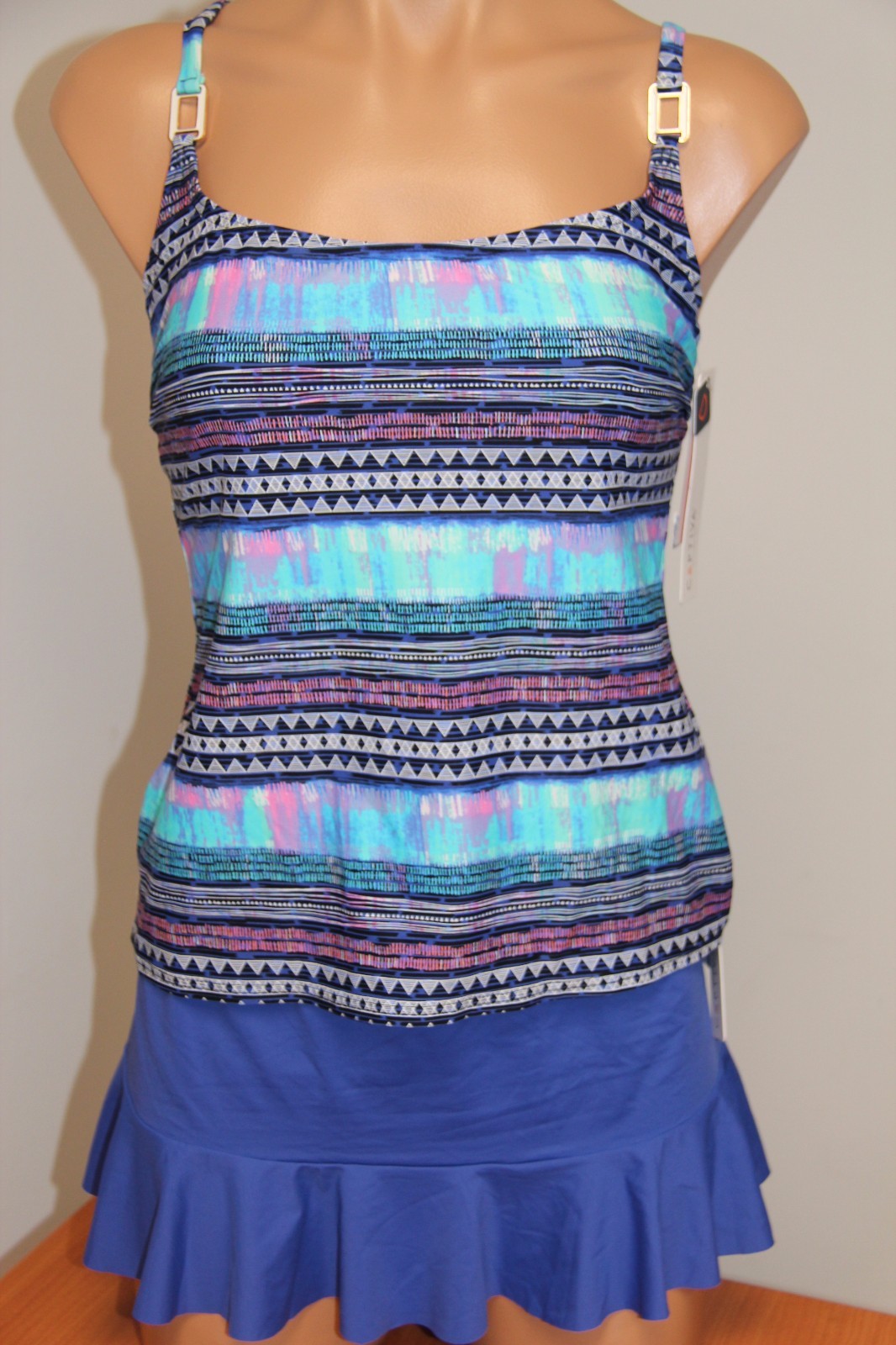 NWT Captiva Swimsuit Bikini 2pc set Sz M D Indigo Skirt | eBay