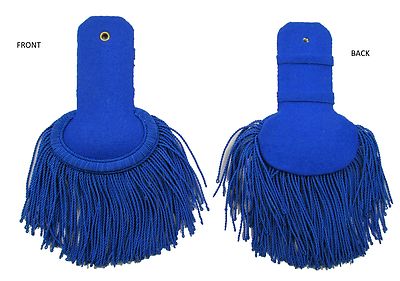 Epaulette Marching Band Shoulder Boards with Fringe in Silk Royal Blue ...