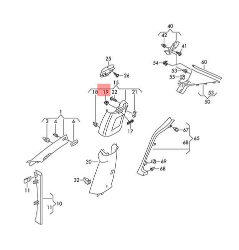Genuine VW Scirocco Tiguan Touareg Clip Plastic 5pcs 5N0880385A | eBay