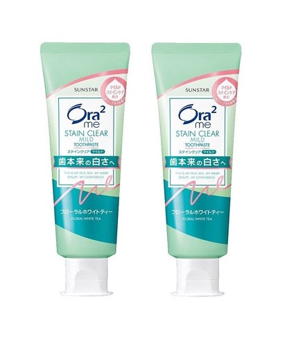 SUNSTAR Ora2 Stain Clear Whitening Toothpaste 125g Floral White Tea x 2 ...