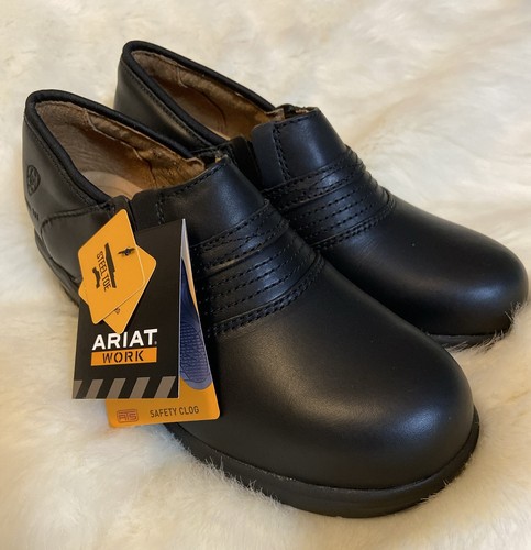 Ariat Black Expert Safety Mule Clog Womens Size 9C Steel Toe Slip Oil ...