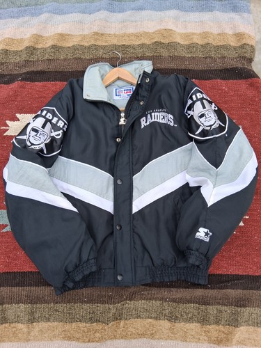 Vintage Las Vegas Raiders Starter Puffer Coat Medium 90s NFL Football ...