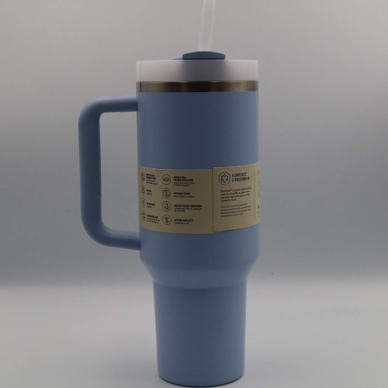 Stanley FlowState Quencher H2.0 Tumbler 40oz Heather Blue DSG Brand New