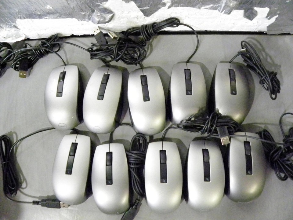 Lot of 10 Dell M-UAV-DEL8/MOCZUL USB Optical Scroll Wheel Mouse Mice ...