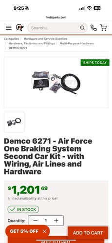 Demco 6271 - Air Force One Braking SystemSecond Car Kit | eBay