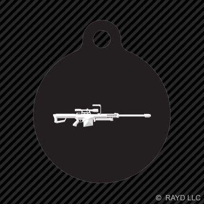 Barrett 50 Cal M82A1 Keychain Round with Tab engraved many colors ...