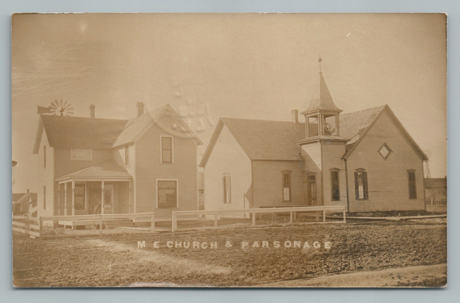 ME Church & Parsonage RPPC Golden Illinois—Adams County IL Photo 1909 ...
