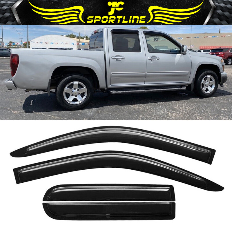 Fits 04-12 Chevy Colorado GMC Canyon Crew Cab Window Visors Rain Sun ...