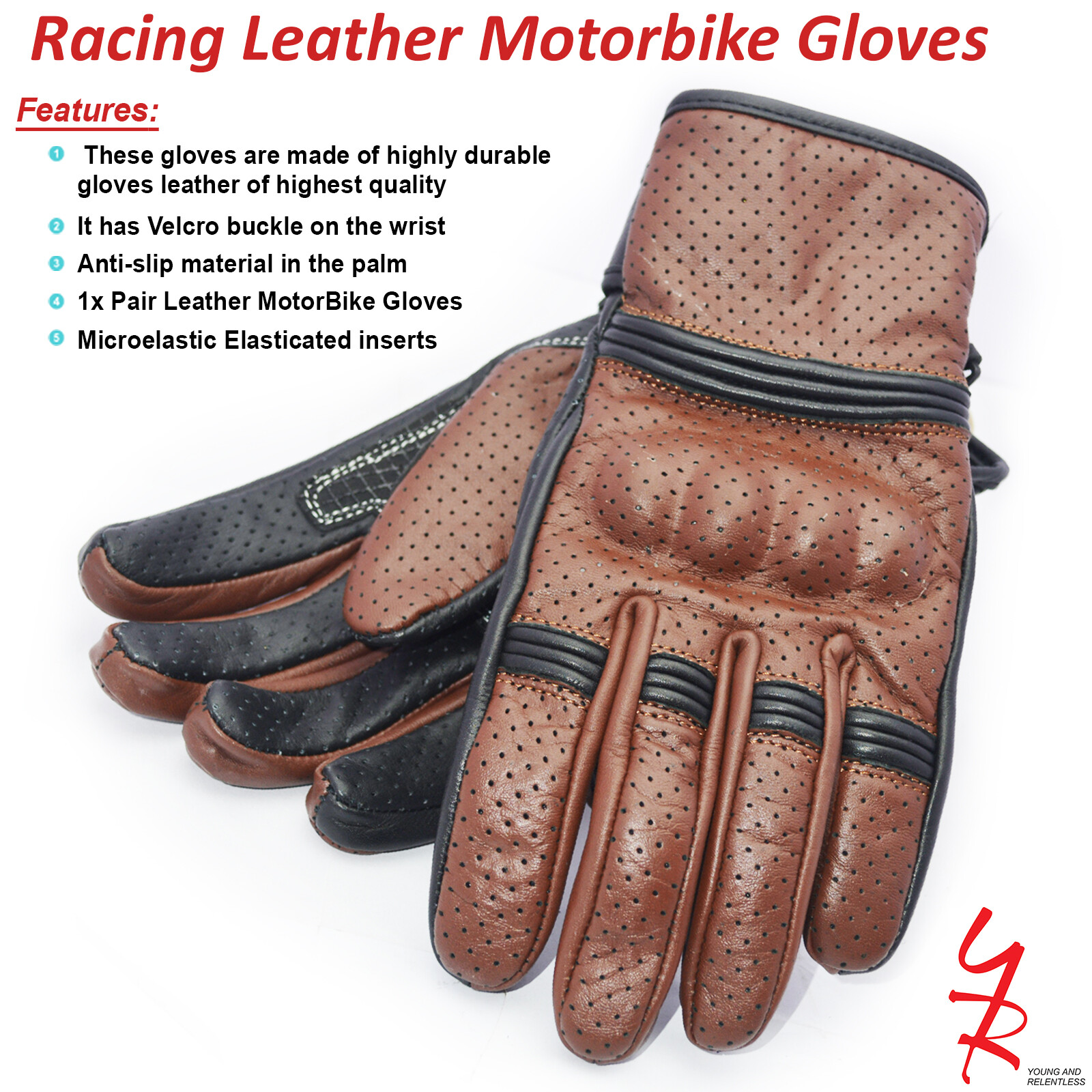 Suzuki GSXR Motorbike Racing Gloves Original Leather Motorcycle Off ...