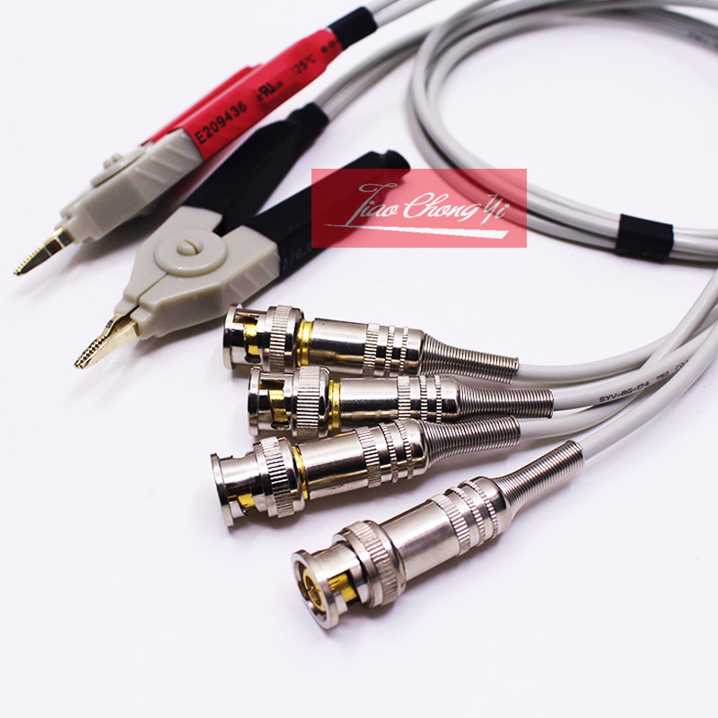 1 Set 4 BNC TO Alligator clip Clip for LCR Meter with 4 BNC Test Wires ...