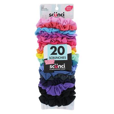 Scunci Super Comfy Waffle & Knit Scrunchie, Assorted Scrunchies, 20 ...