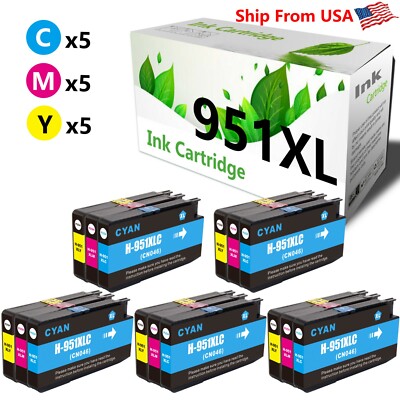 15PK 950XL 951 XL Ink Cartridge for OfficeJet Pro 251DW 276DW 8616 ...