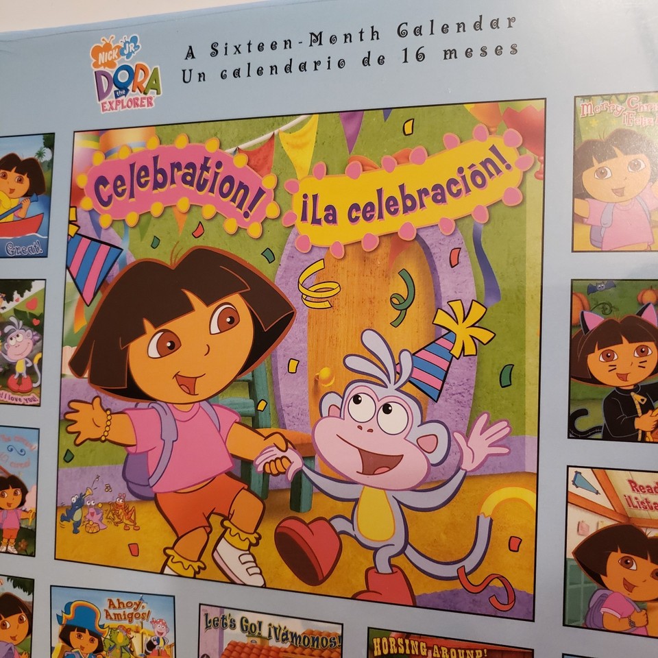 Spanish English Dora The Explorer Nick Jr 2007 Vtg 16 Month Wall ...