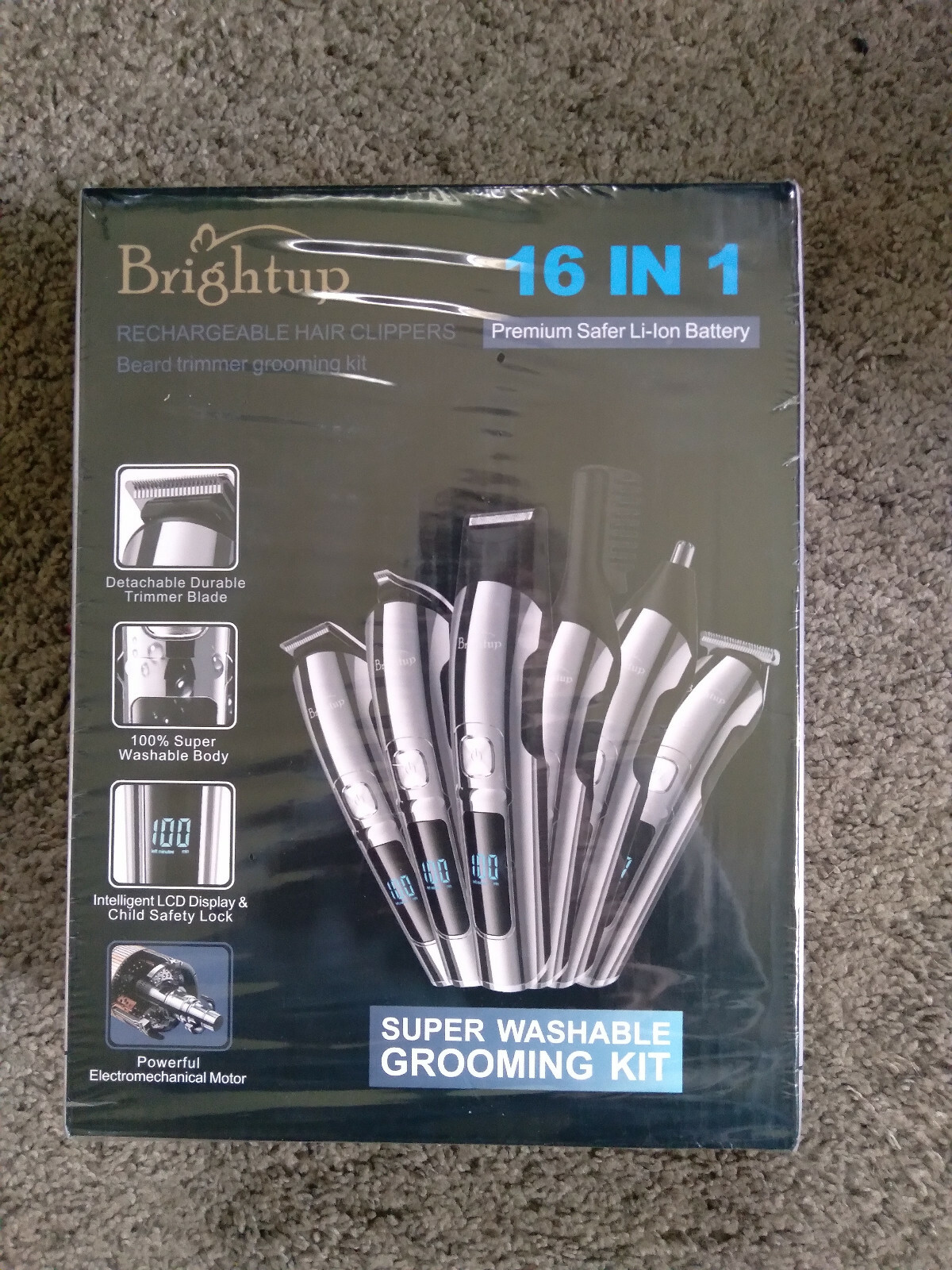 Brightup Beard Trimmer Hair Clippers 16 in 1 Multi Grooming Kit ...