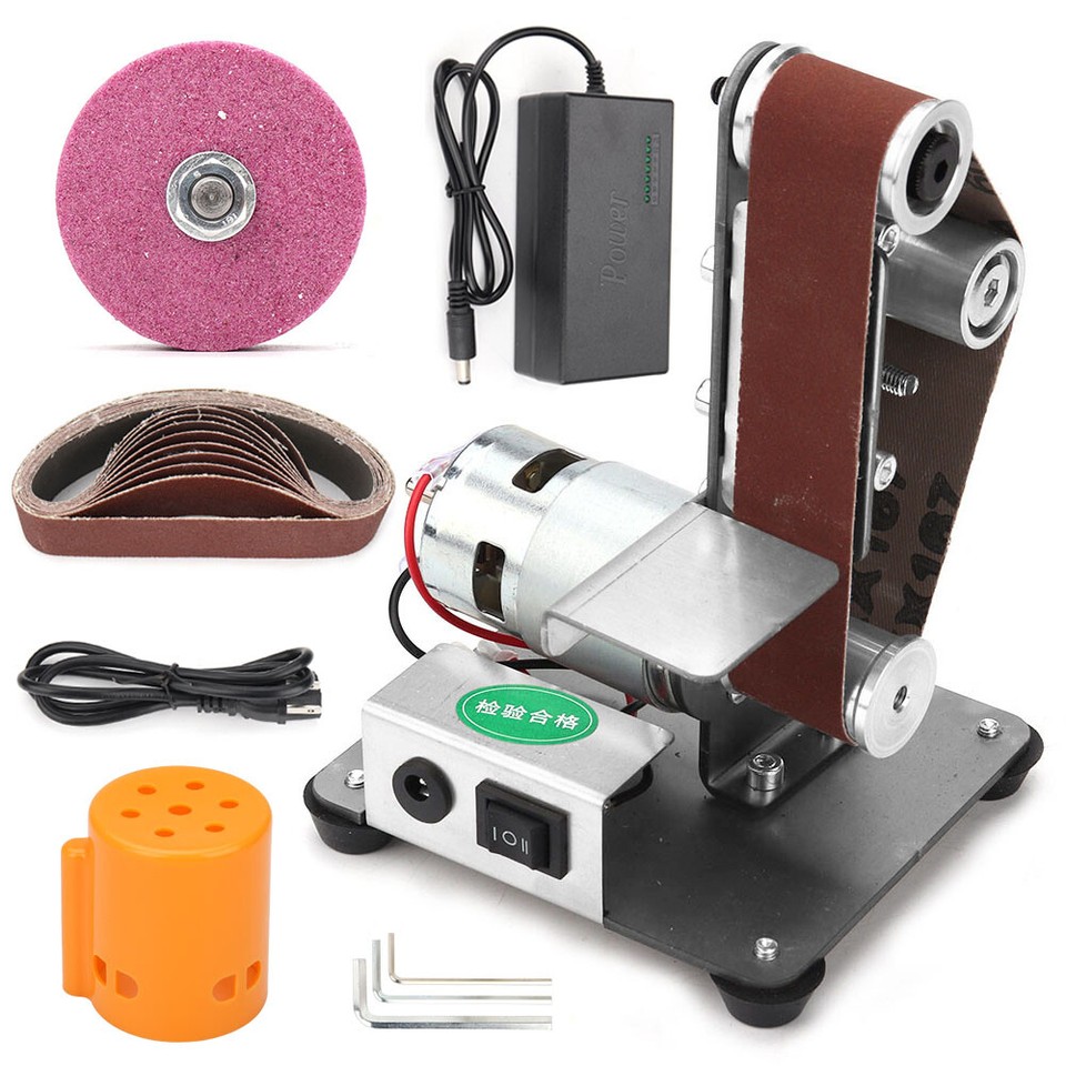 Mini Electric Belt Grinder Machine DIY Grinding Polishing Abrasive ...