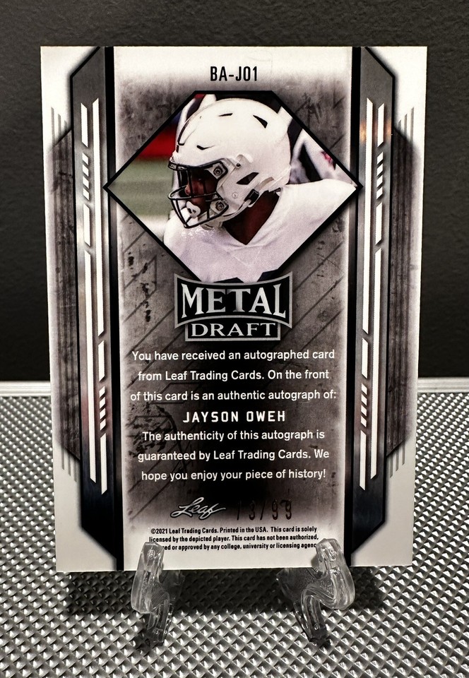 2021 Leaf Metal ODAFE OWEH #/99 Auto Rookie Silver Prizm RC🔥Penn State ...