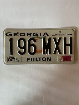 Vintage 2007 Georgia License Plate 196MXH | eBay