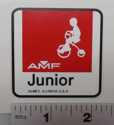AMF "Junior" with child riding a tricycle headbadge | eBay