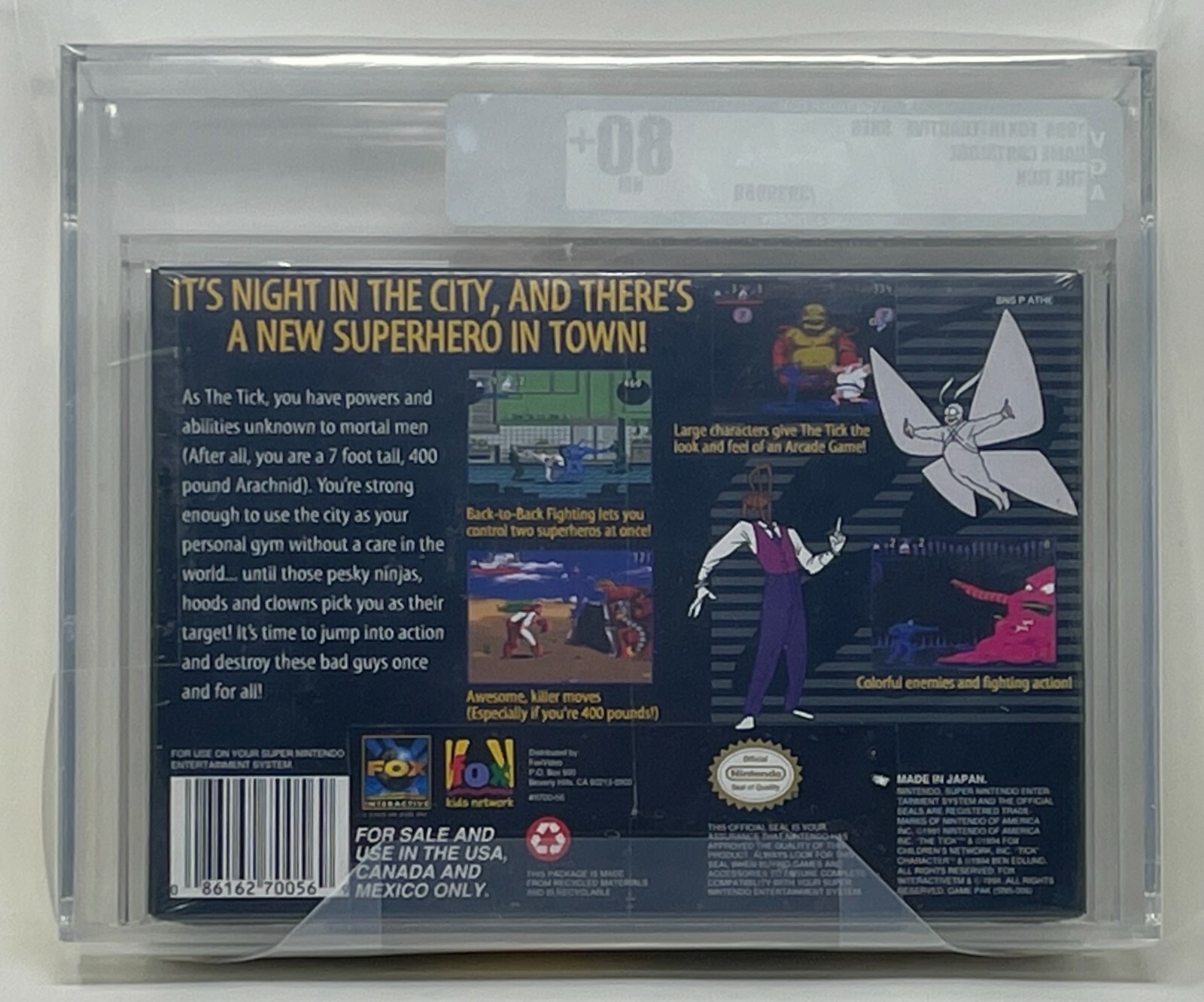 The Tick 1994 Super Nintendo Video Game SNES Fox Interactive VGA 80 ...