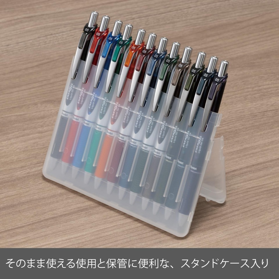 Pentel Energel Gel Ink Ballpoint Pen, Knock Type, 0.5Mm, Bln75Z-12Amz ...