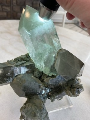 Himalayan Chlorite Quartz Cluster Gorgeous Huge Display With Stand! USA ...