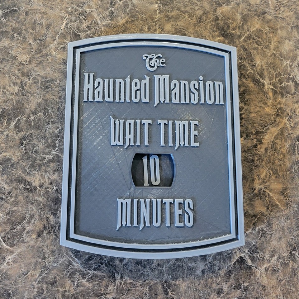 6.25 x 5 inches Haunted Mansion Wait Time Sign Plaque Replica - Disney ...