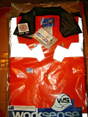 WORKSENSE Hi-Vis Drill Combination Overalls Size 77R orange/navy ...