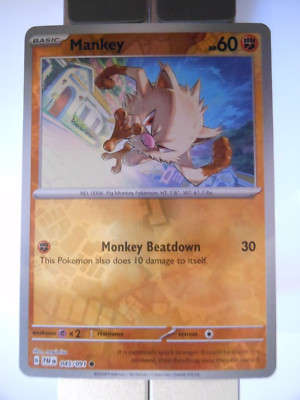 134PK45r - Mankey - 45/91 - Paldean Fates (PAR) - Common Reverse | eBay