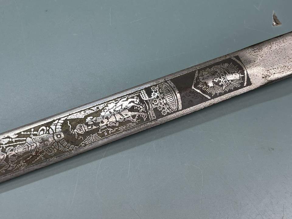 Antique Masonic Freemason Fraternal Knights Templar Sword Sabre In hoc ...