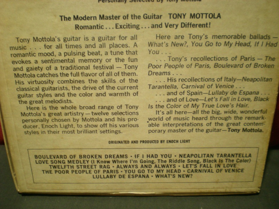 Tony Mottola Command Performances Reel to Reel Tape 7 1/2 IPS Sounds ...