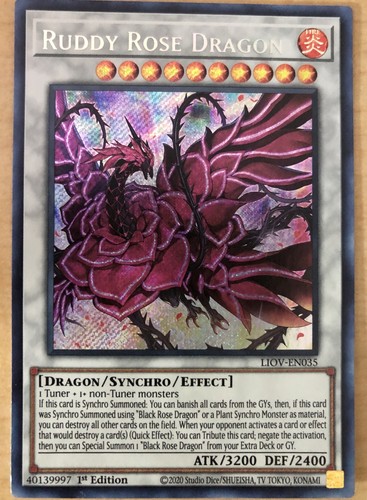 Yu-Gi-Oh! TCG Ruddy Rose Dragon Lightning Overdrive LIOV-EN035 1st ...