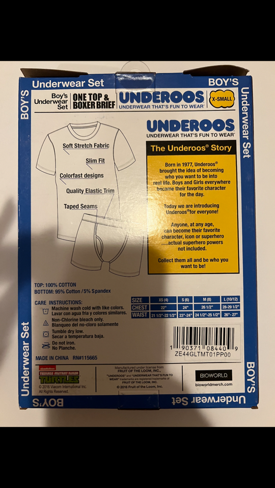 TMNT Big Boys Underoos Underwear Set size xsmall - NWT | eBay