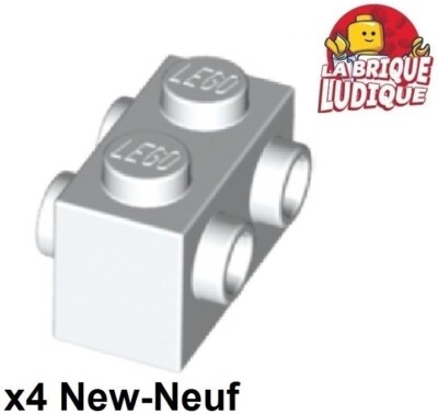 Lego 4x Brique Brick Modified 1x2 Studs on 2 Sides blanc/white 52107 ...