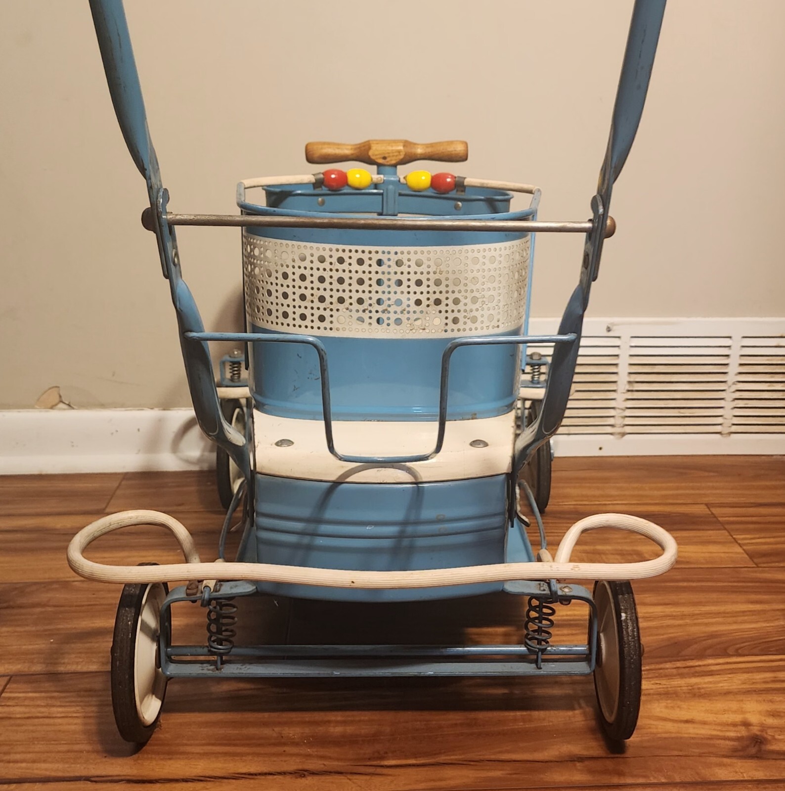 Vtg 50s Genuine Taylor-Tot Baby Walker And Stroller Aqua Blue & White ...