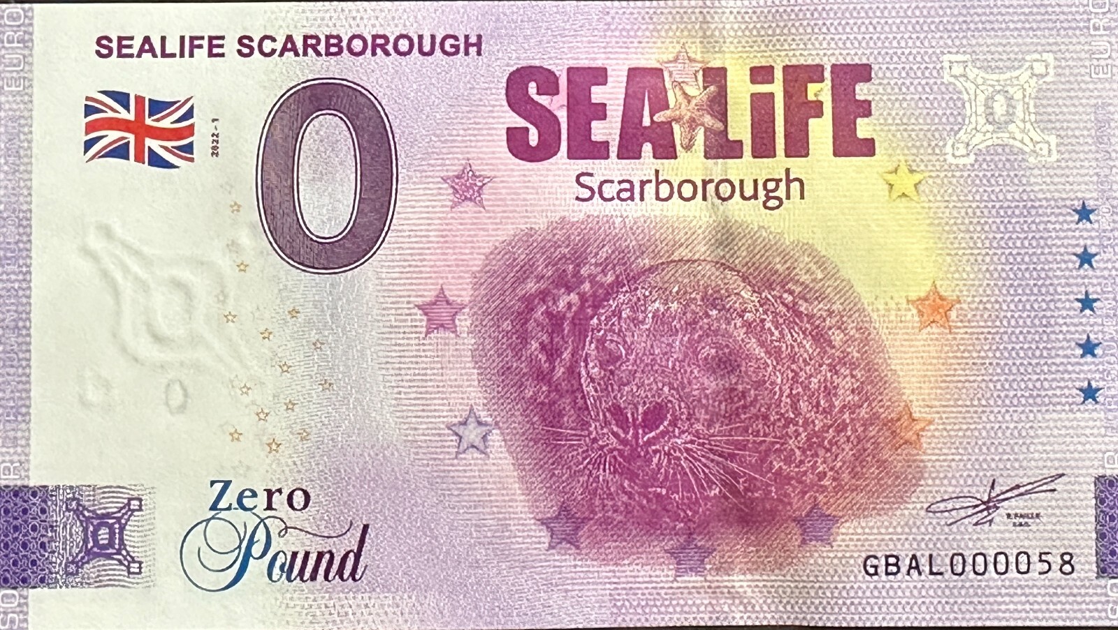 Ticket 0 Pound Sealife Scarborough Kingdom Plain 2022 Petit Number 58 ...