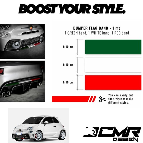 Stickers Kit Adhesive Strips Fiat 500 Abarth Flag Italian Tricolour | eBay
