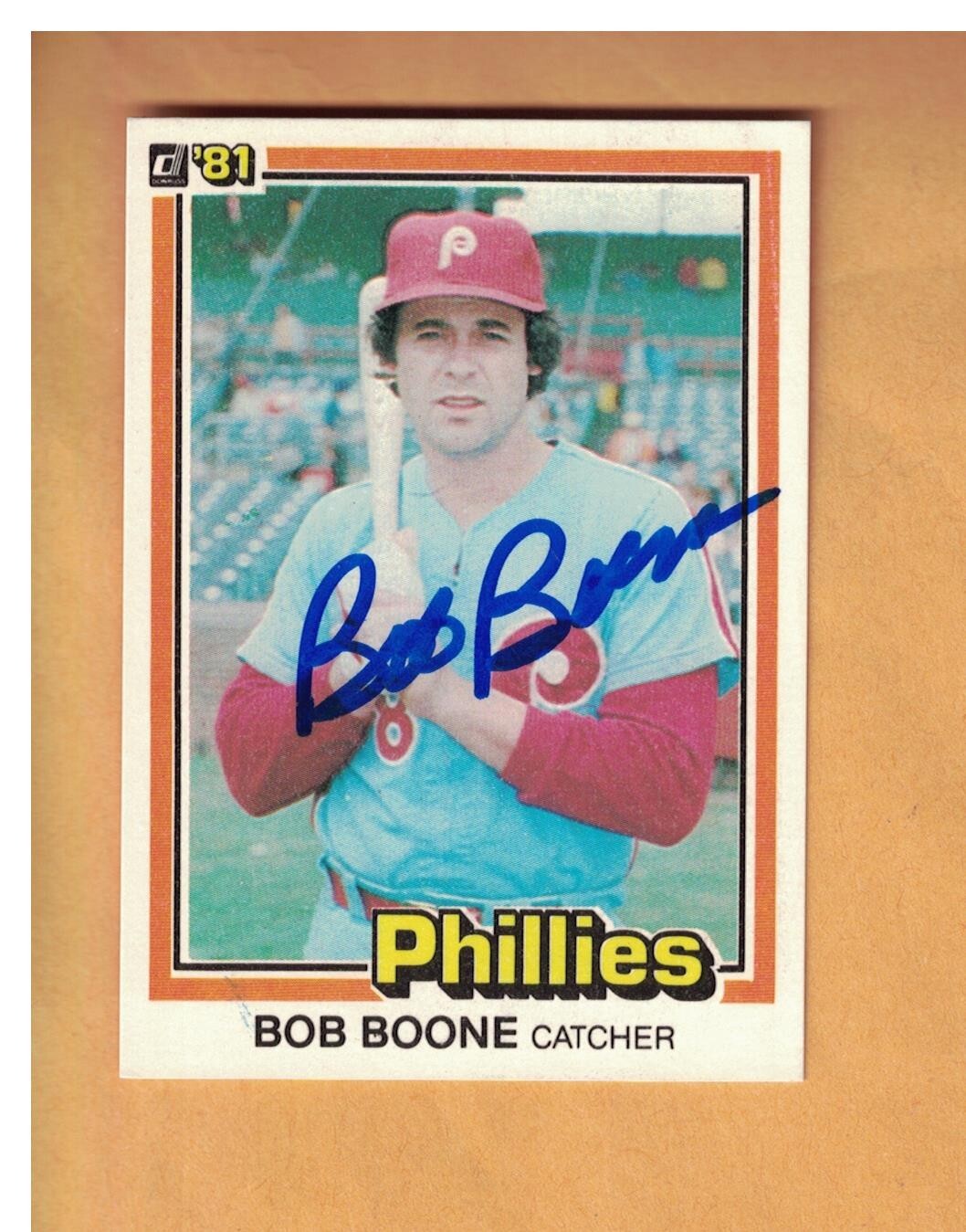 Bob Boone AUTOGRAPHED 1981 DONRUSS BASEBALL CARD SIGNED PHILADELPHIA ...