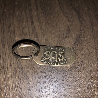 Vintage SAS GENUINE HANDSEWN Key Chain Ring Metal Tag Brand Logo ...