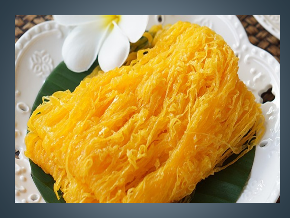 THAI DESSERT TRADITIONAL GOLD EGG YOLKS THREAD (FOI-THONG) - A CONE ...