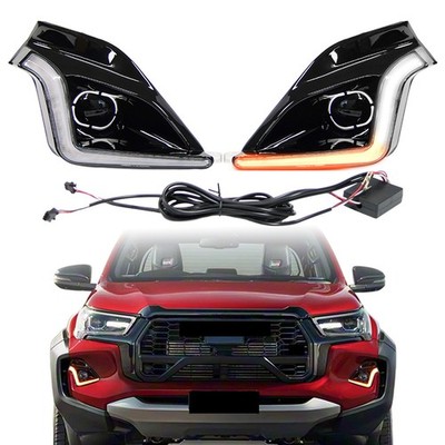 Front Fog Light LED Daytime Running Lights Fit Toyota Hilux GR Sport ...