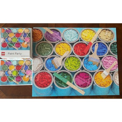 LEGO Paint Party 1000 Piece Jigsaw Puzzle Complete 20x25 Colorful ...