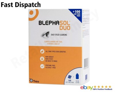 Blephasol Duo Eyelid Hygiene 100ml Lotion 100 Pads Blepharitis Pack 1 ...
